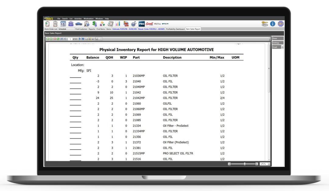 Inventory Management - NAPA TRACS
