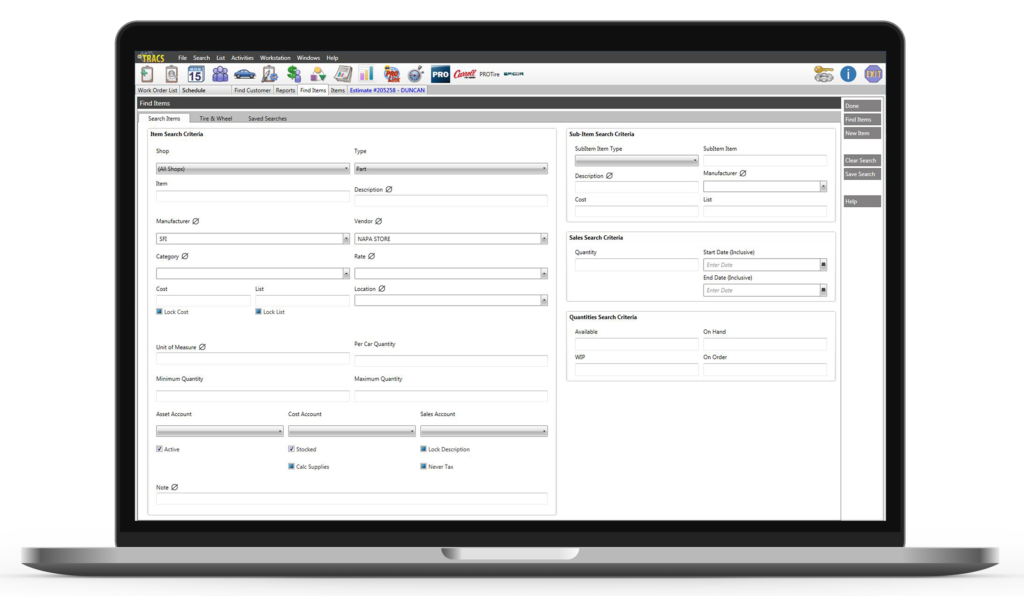 Inventory Management - NAPA TRACS