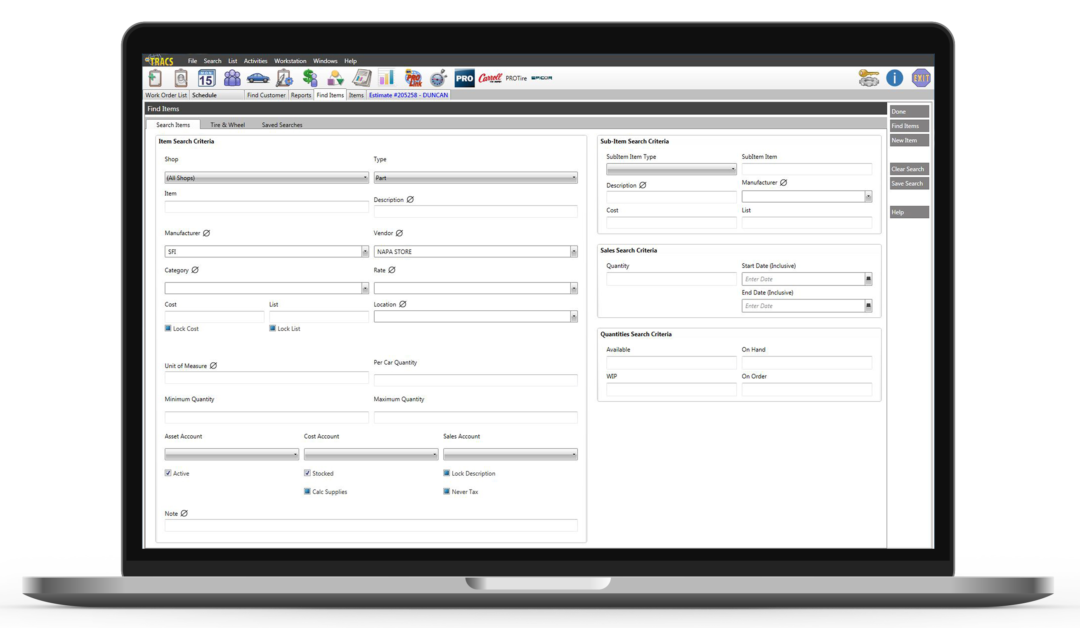 Inventory Management - NAPA TRACS
