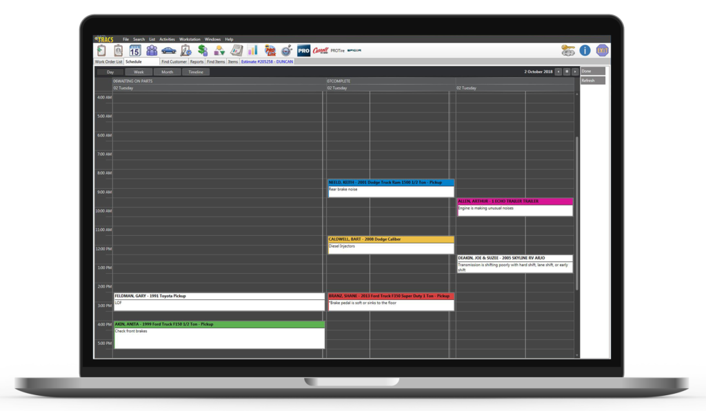 Scheduling - NAPA TRACS
