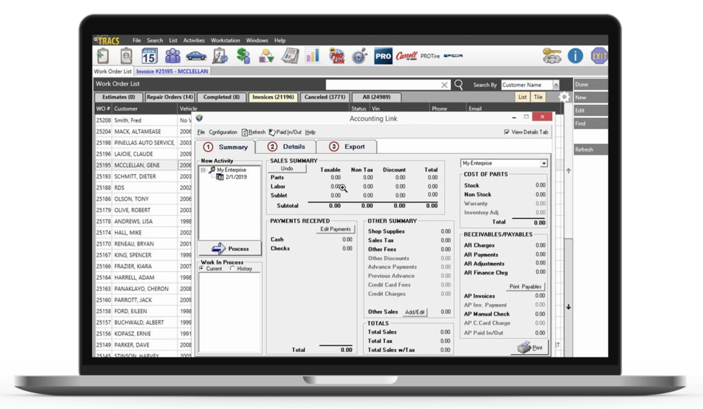 Accounting Link - NAPA TRACS
